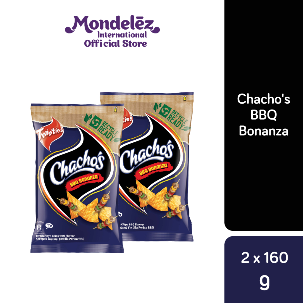 [Bundle of 2] Twisties Chacho's - Cheese/BBQ Corn Chips Snacks (160g ...