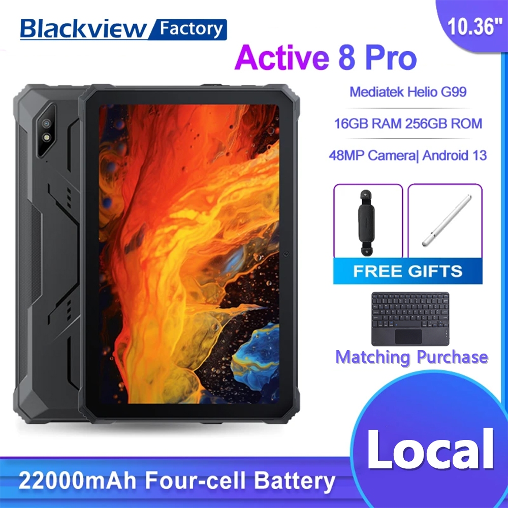【Local Stocks】Blackview Active 8 Pro Rugged Tablets PC Android 13 10.36" 2.4K Display Helio G99 ...