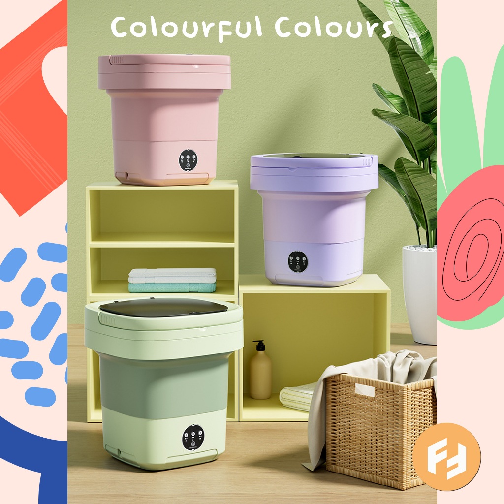 [2 in 1] 11L Portable Mini Washing Machine Washing Machine Folding ...