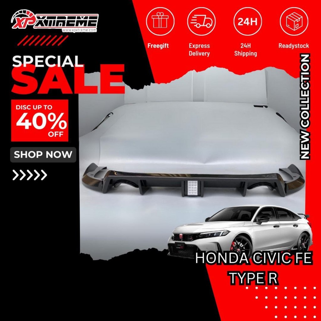 HONDA CIVIC FE TYPE R SIDE DIFFUSER ABS GROSS BLACK | Shopee Malaysia