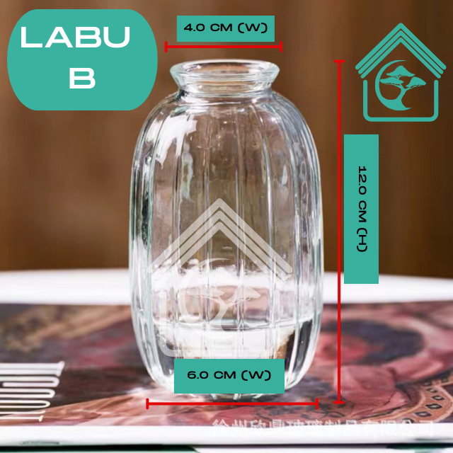 Nordic Transparent Home Office Display Deco Flower Glass Vase Dry Vase ...