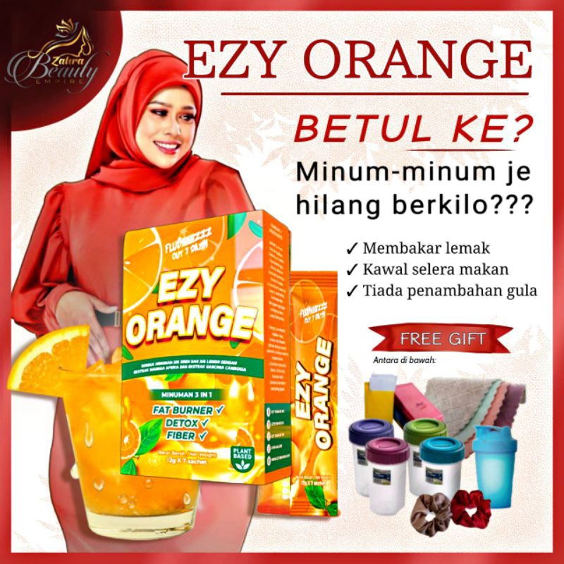EZY ORANGE Detox Fibre | Free Gift Shaker | Fat Burner Weightloss | Original HQ Aysha Alam Ez ...