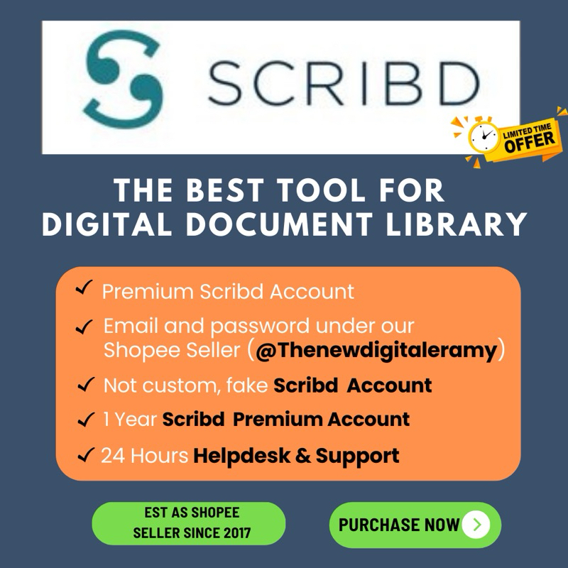 🔥Scribd Unlimited Premium Account 2024🔥Lowest Price In Shopee 🔥 ...