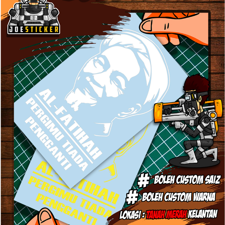 sticker tok guru pelbagai saiz dan warna untuk kereta dan motosikal ...