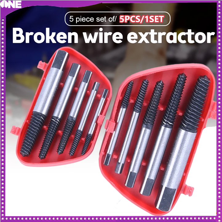 5PCS Screw Extractor Broken Damaged Screwdriver Extractor Drill Bit Set ...