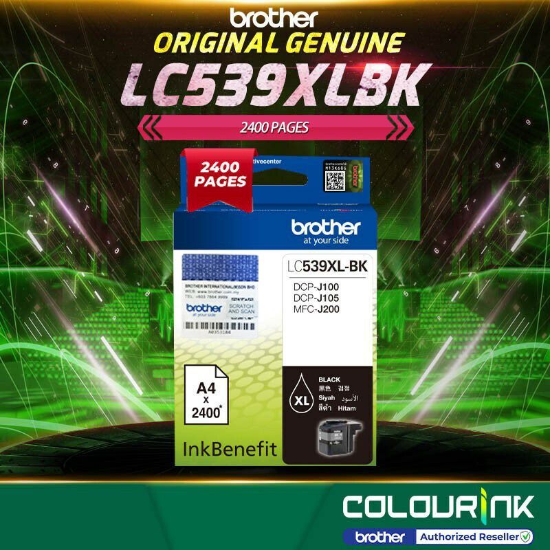 Brother Original Genuine LC539XL BK Black Ink Cartridge for DCP-J100 ...