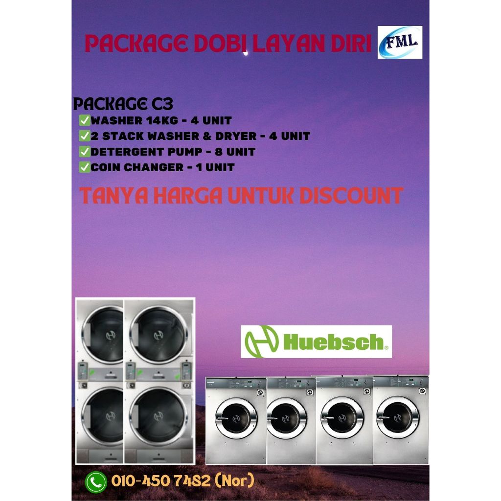 SPEED QUEEN , HUEBSCH MACHINE , Coin Laundry Machine , Mesin Dobi ...