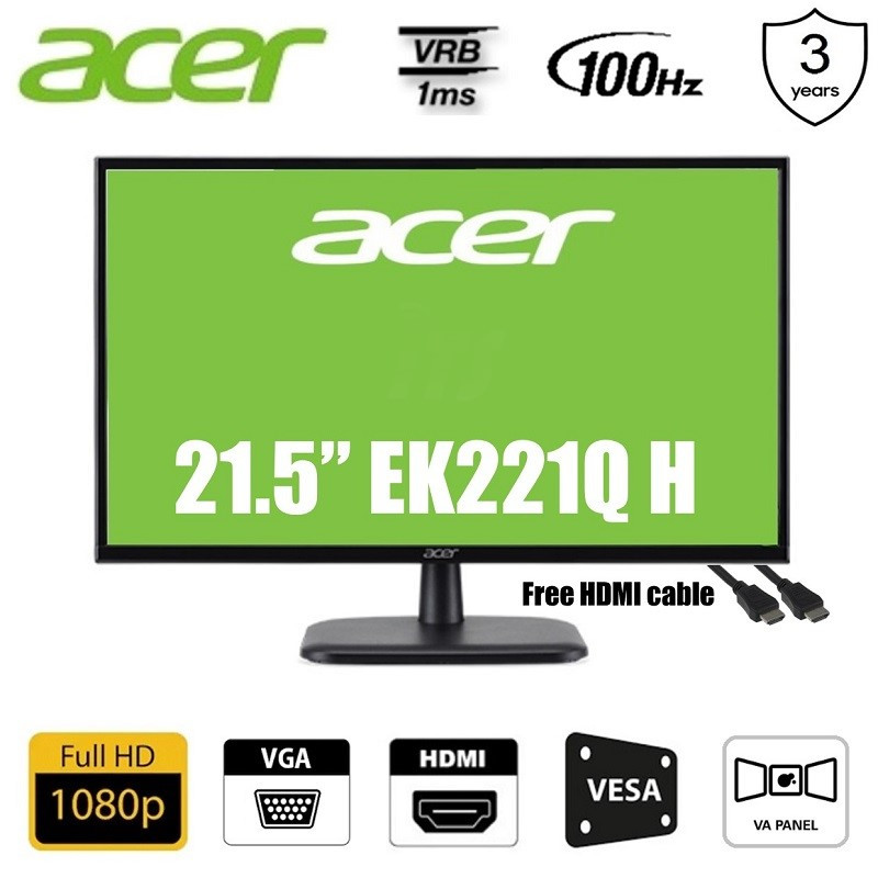 Acer EK251Q E 23.8" FHD Monitor | EK221Q H 21.5" Monitor *3 Years ...