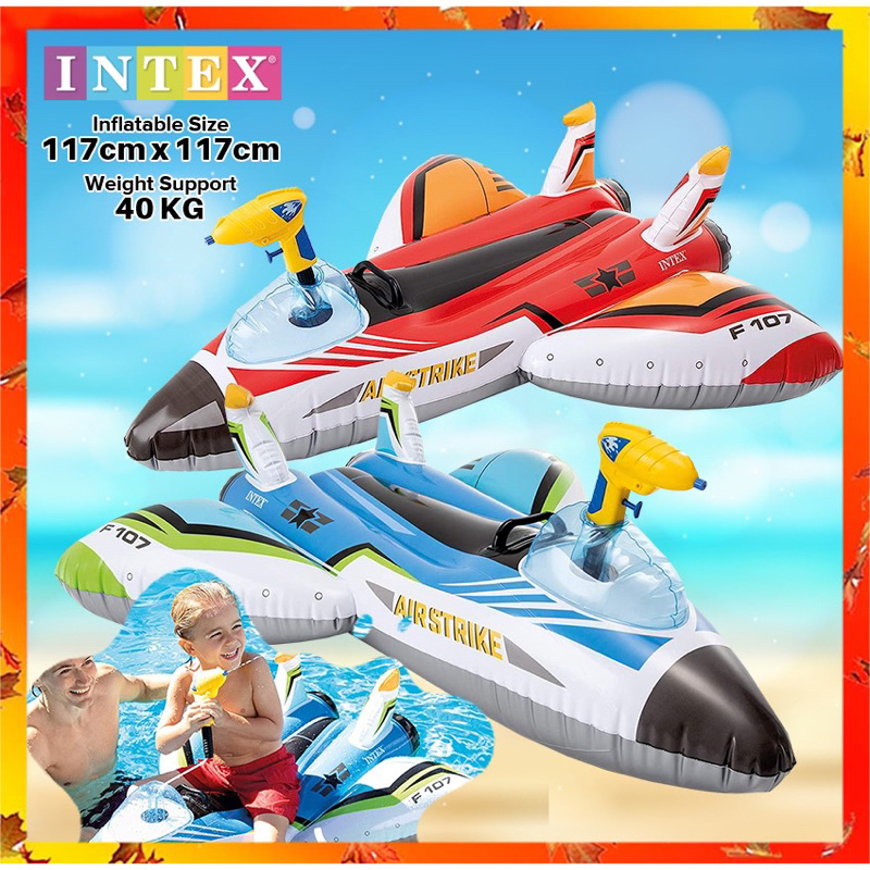 INTEX 57536 Plane Ride-On Inflatable Pool Floats with Water Guns ...
