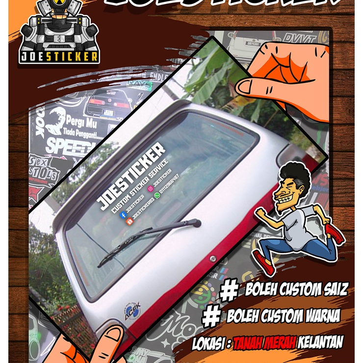 STICKER IKLAN KEDAI UNTUK KERETA 15X12 INCI (SAIZ UNTUK KESELURUHAN ...
