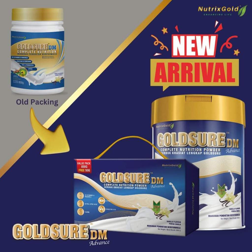 NUTRIXGOLD GOLDSURE DM ADV (850G+50G) BOX PACKING | Shopee Malaysia