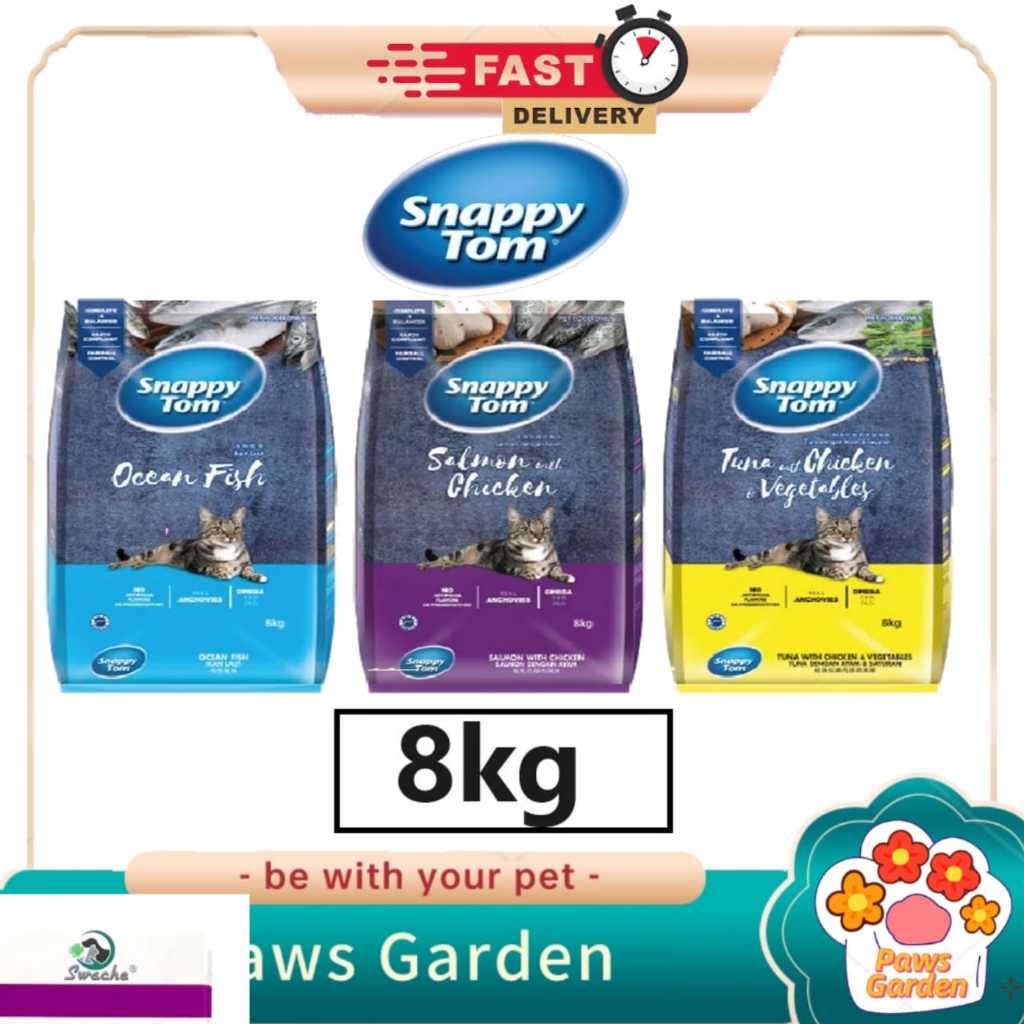 Snappy Tom( Oceon Fish /Salmon+Chicken/ Tuna+Chicken & Vegetable )Cat ...