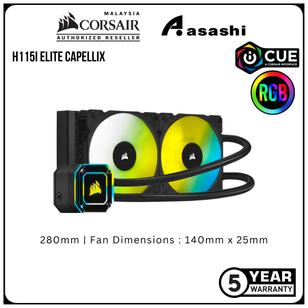 Corsair iCUE H100i H115i H150i ELITE CAPELLIX XT / XT AIO Liquid CPU ...