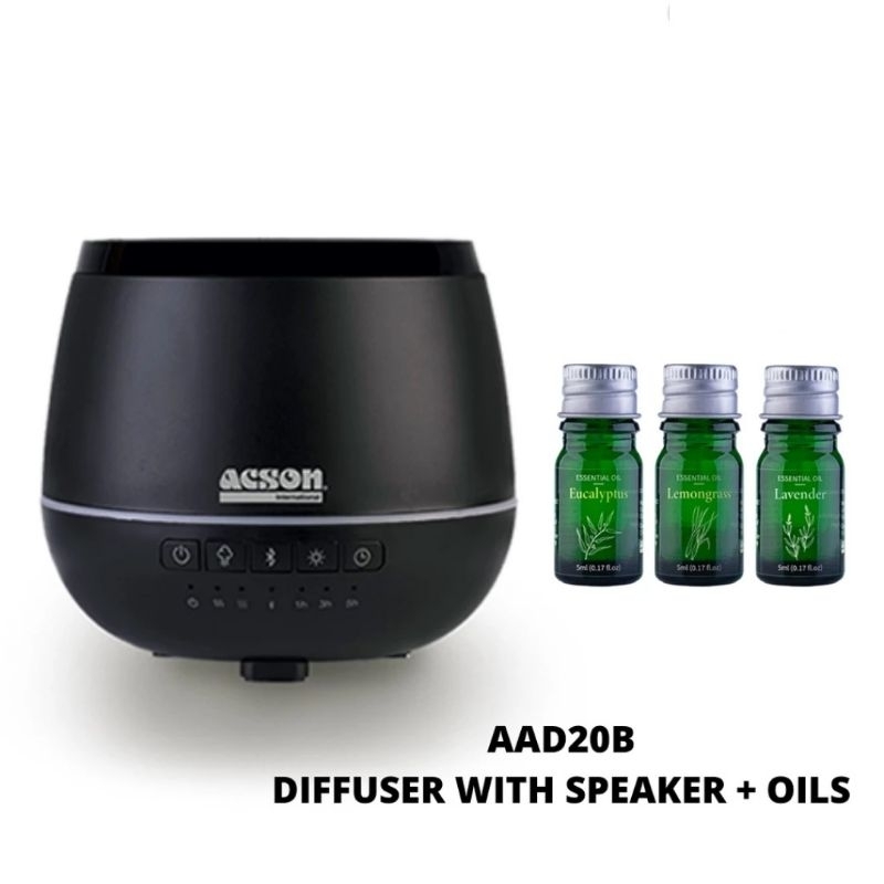Acson Aroma Diffuser Speaker (200ml) AAD20B Humidifier + 3 Essential ...