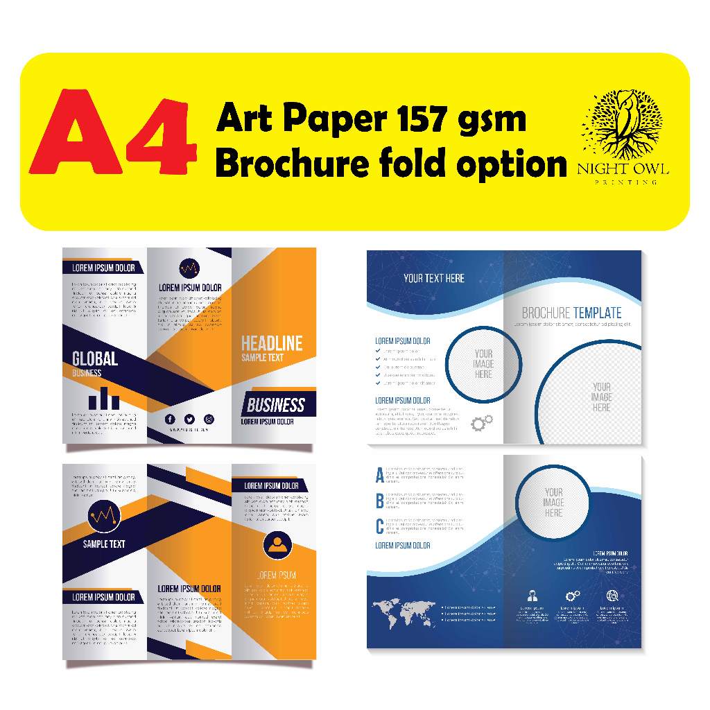 Flyer Printing A4 157gsm art paper ( Brochure fold option ) | Shopee ...