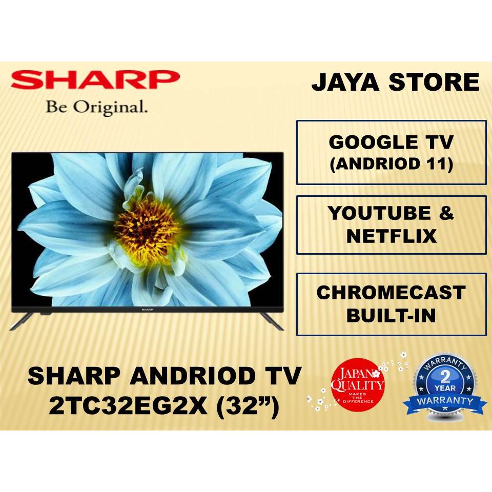 Sharp 32'' Full HD Smart Android Google LED TV 2TC32EG2X (Youtube ...
