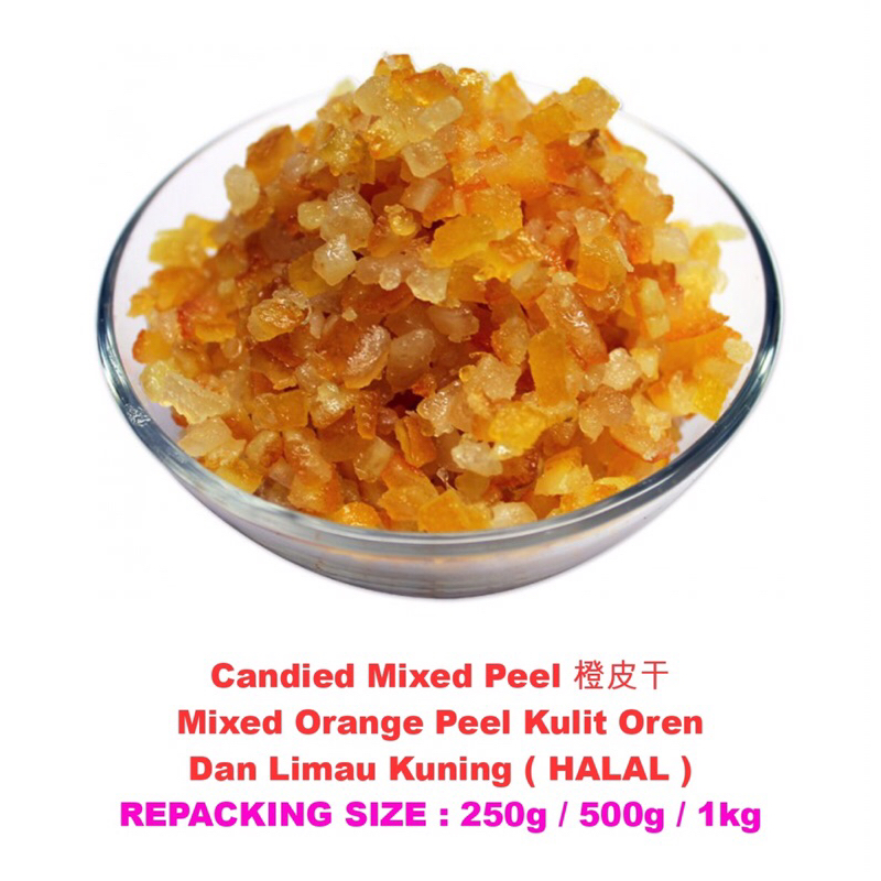 Candied Mixed Peel 橙皮干 Mixed Orange Peel Kulit Oren Dan Limau Kuning ...