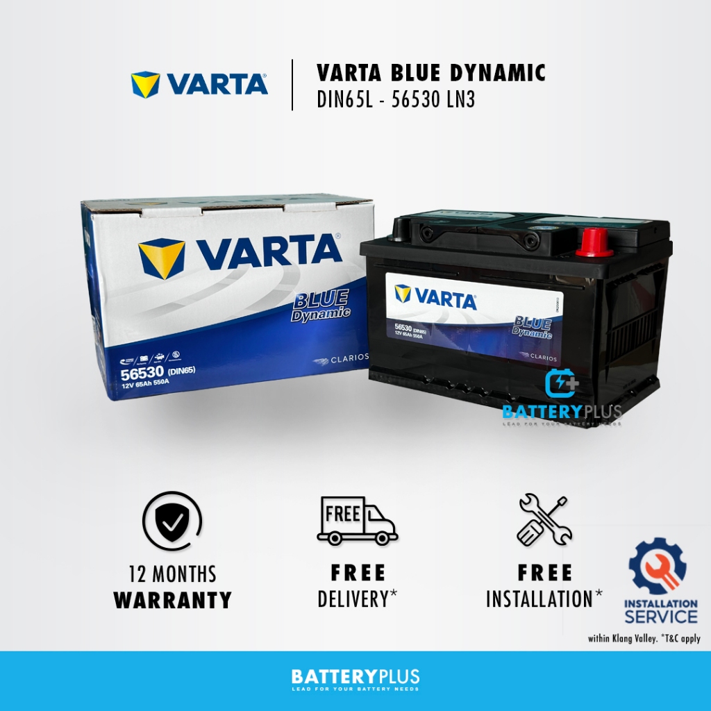 [ Installation Provided ] DIN65L | DIN65 | 56530 | LN3 Varta Blue Dynamic MF Car Battery For ...