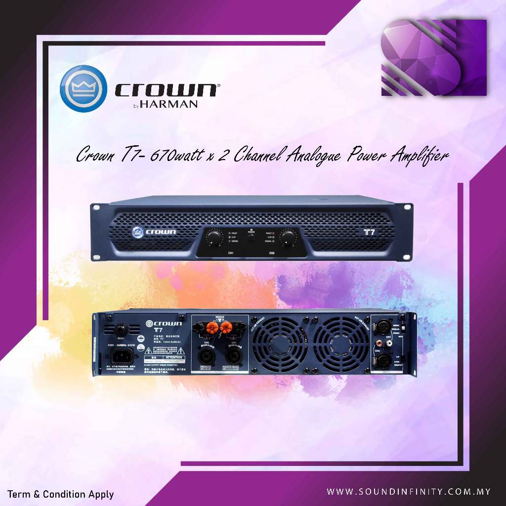 CROWN T7 - 670watt x 2 Channel Analogue Power Amplifier | Shopee Malaysia