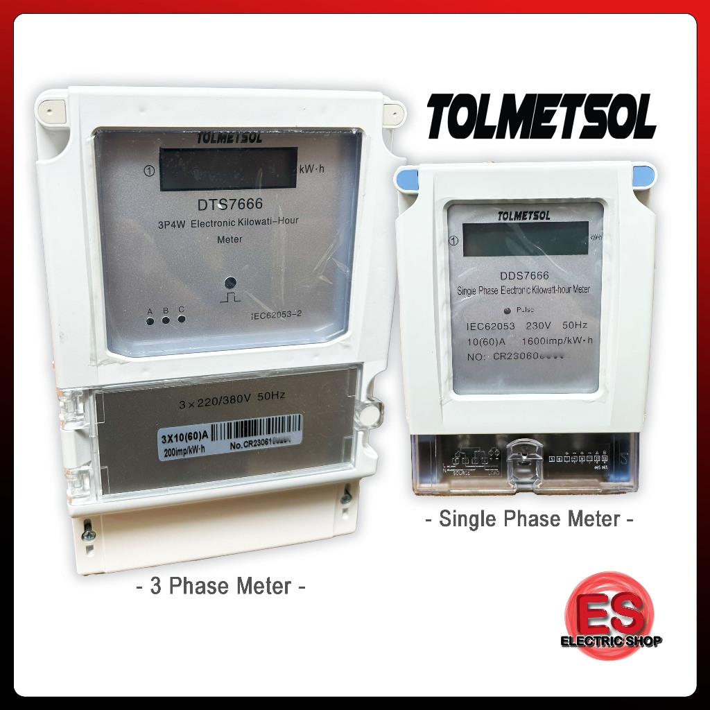 TNB Meter Tolmetsol KWH Meter Single Phase / Three Phase Kilowatt Digital Meter 1P 3P 60A / 100A ...