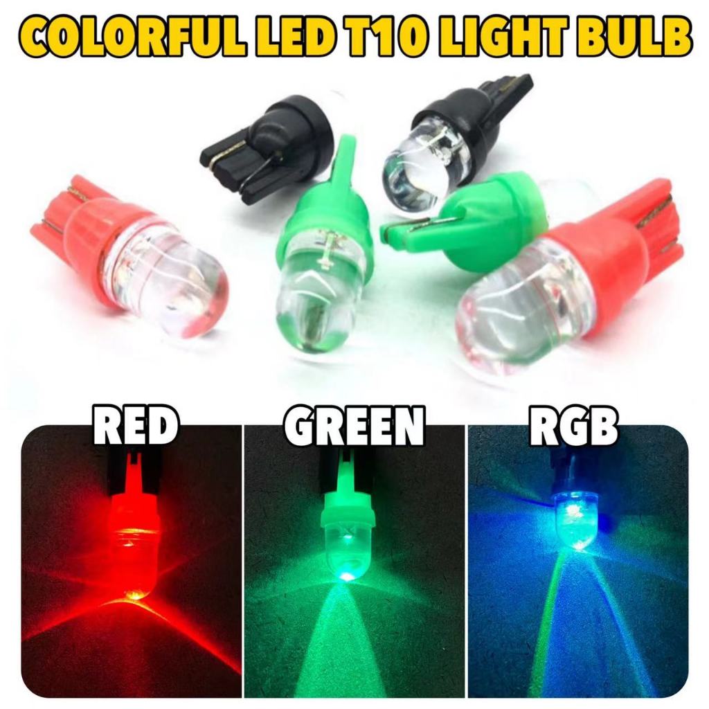 Colorful LED T10 Light Bulb Car Motorcycle Headlight Reverse Signal ...