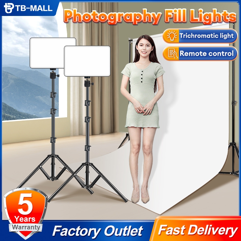 LED Video Panel Light Light with Tripod Stand Dimmable Photography ...