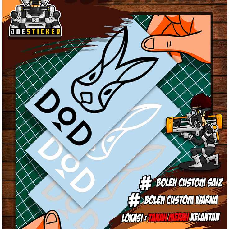STICKER DOD. ADA PELBAGAI SAIZ DAN 3 PILIHAN WARNA | Shopee Malaysia