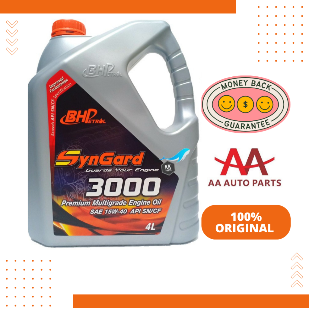 100% Original BHP Syngard 3000 15W40 SN/CF Engine Oil [4L] | Shopee ...