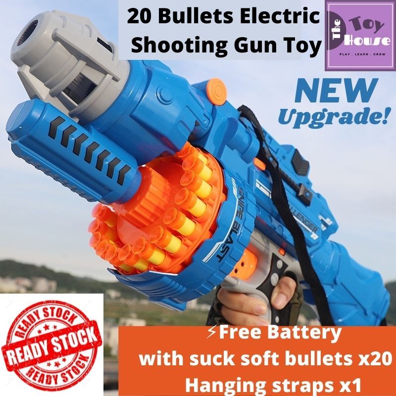 【The Toy House】⚡Ready Stock⭐Kids 20 Bullets Electric Eva Suction Soft ...
