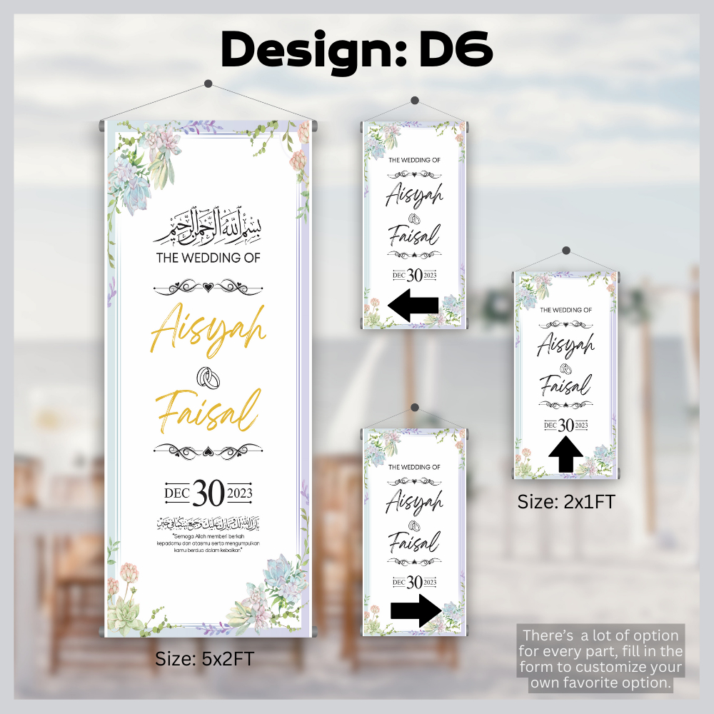 Bunting Kahwin 2x5 ft Wedding Bunting Majlis Perkahwinan/Banner Kahwin ...