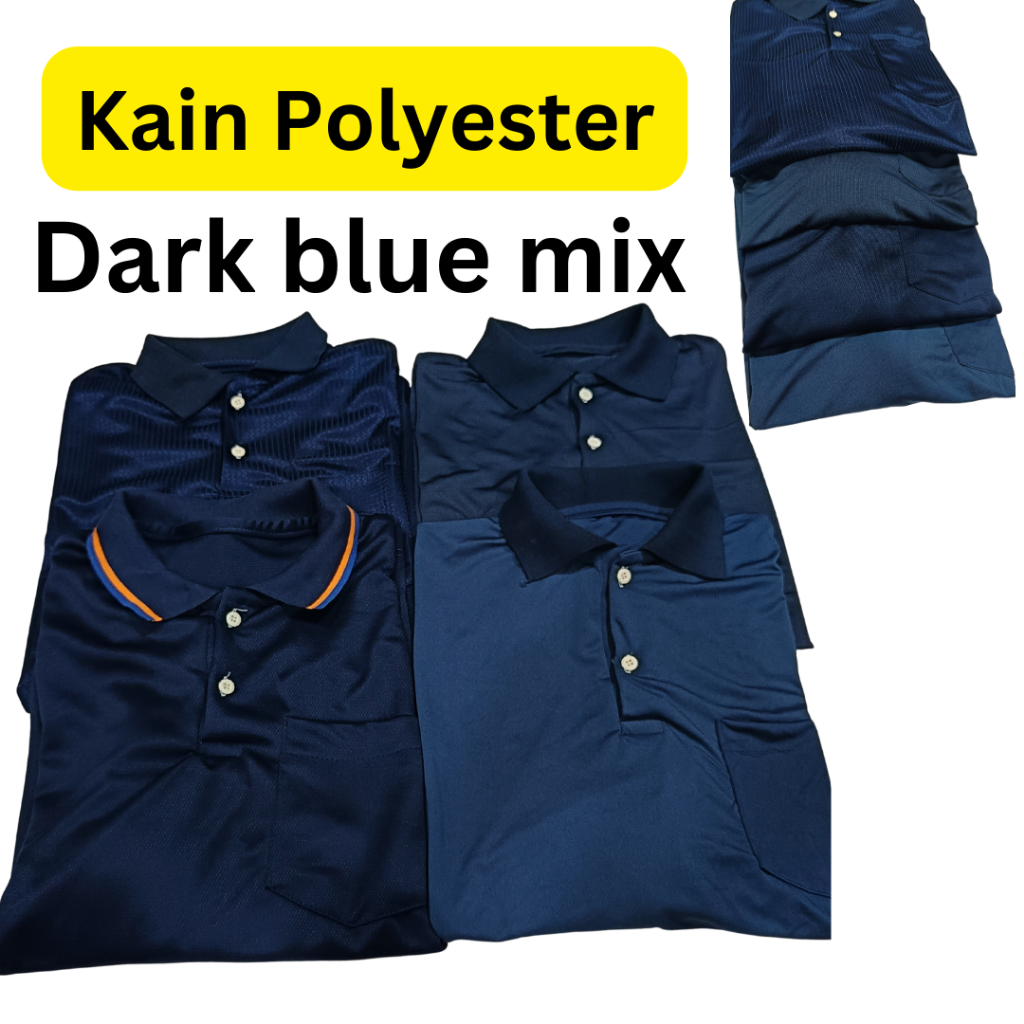 Kain Polyester Polo T-shirts Berkolar Lengan Panjang Ada Poket Kocek ...