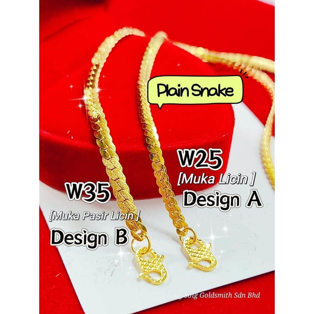 Wing Sing Rantai Tangan Kulit Ular Itali Tulen Fesyen Bajet Emas 916 ...