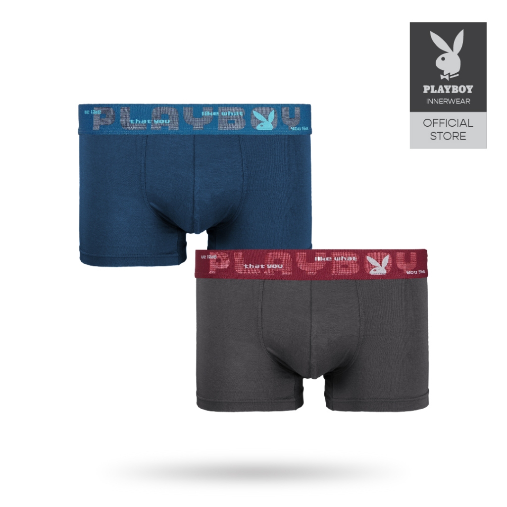 Playboy Men Underwear Bamboo Viscose Spandex Trunk - Assorted Colour (2 ...