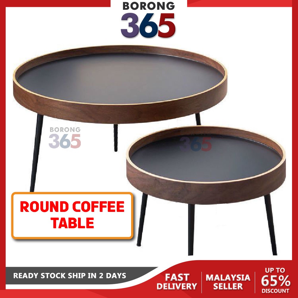 [1PC] Borong365 Nordic Round Coffee Table Living Room Table Meja Kopi ...
