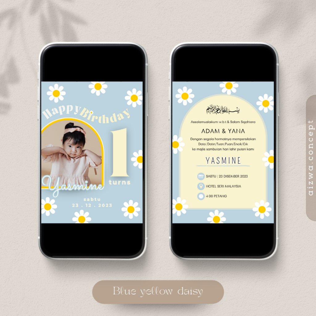 E-card invitation for birthday party, majlis aqiqah and majlis ...