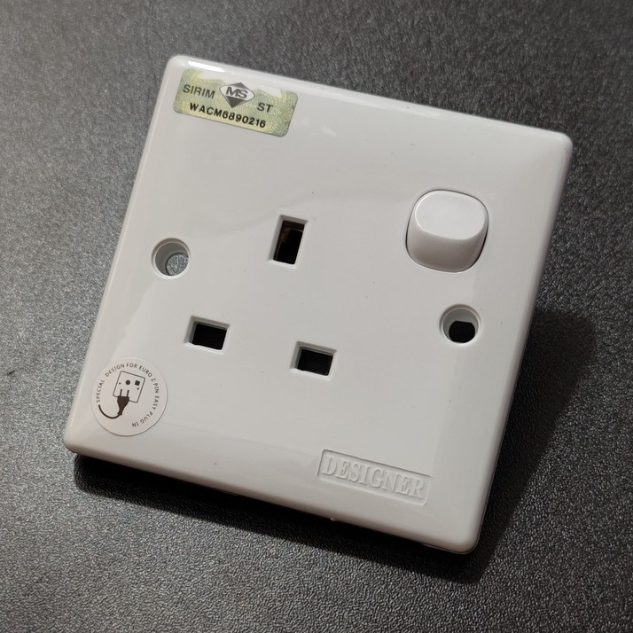 SINGLE SWITCH SOCKET OUTLET SUIS ELEKTRIK 13A 1 GANG 1 WAY 插座 | Shopee ...
