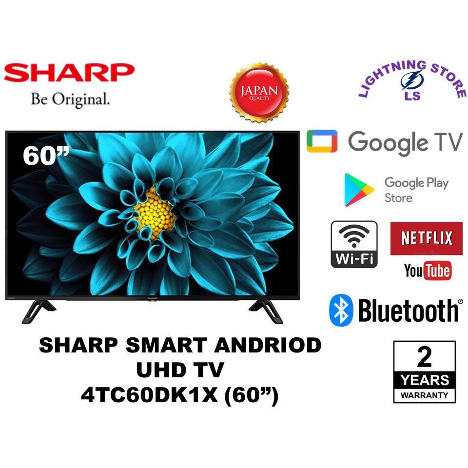 Sharp AQUOS 60" 4K Ultra HD Android TV (4TC60DK1X)(Youtube & Netflix ...