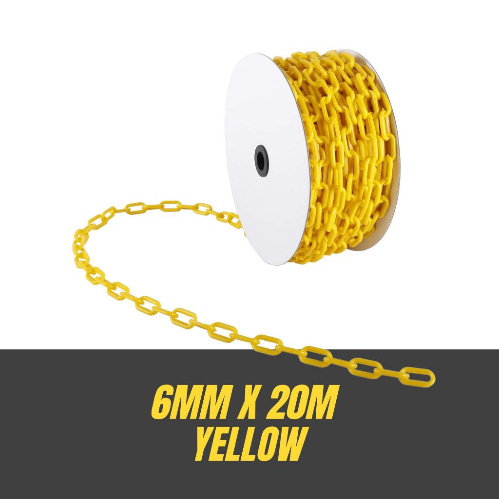 20meter ( 1 ROLL ) Plastic Chain 6mm Width for Safety Road Cone PVC ...