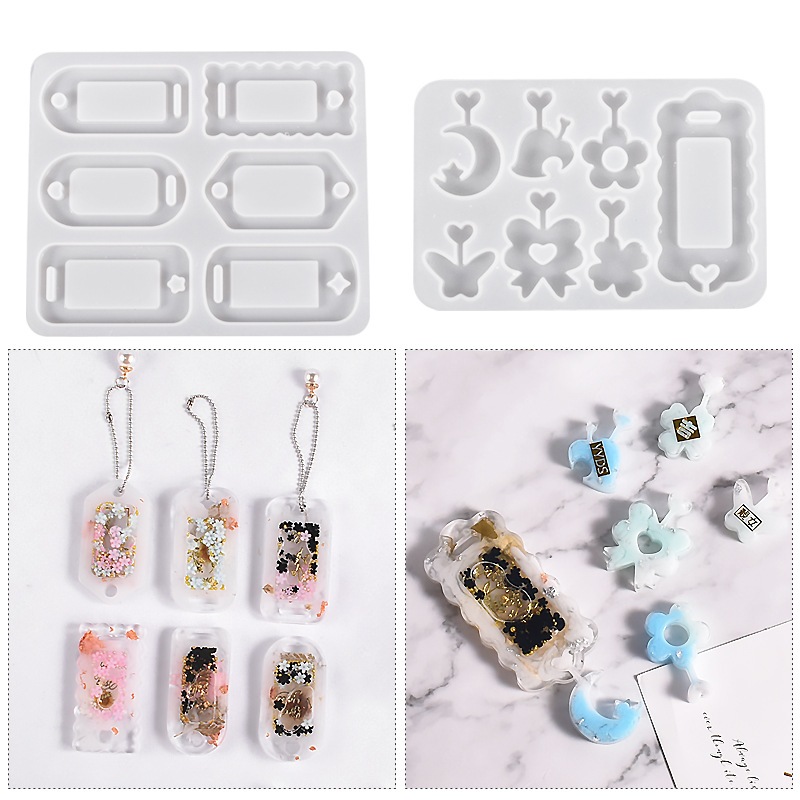 Key Chain Silicone Mold for Epoxy Resin Crystal Clear DIY Craft Molds ...
