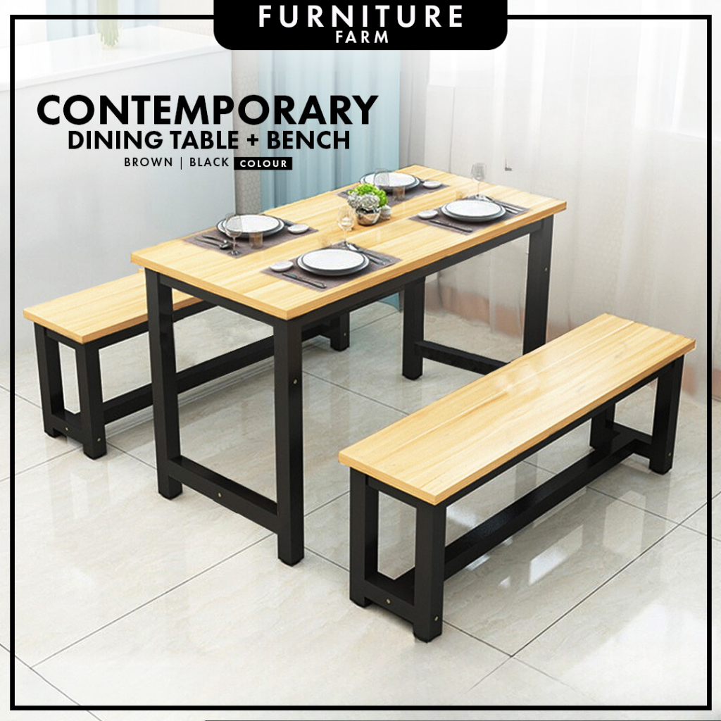 F&F : Dining Table With 2 Bench Set / Table Set/set meja makan / meja ...