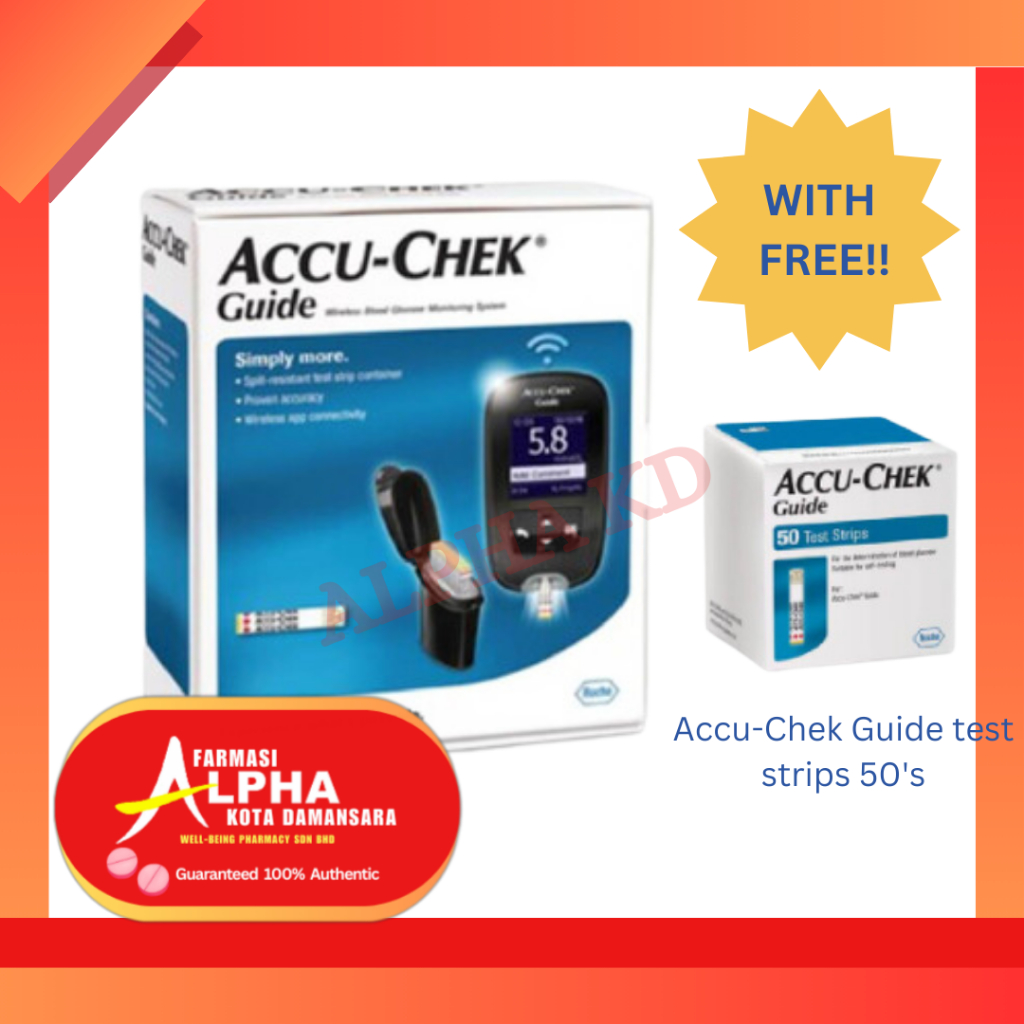 ACCU-CHEK GUIDE ME Blood Glucose Meter + FREE EST STRIPS 50'S | Shopee Malaysia