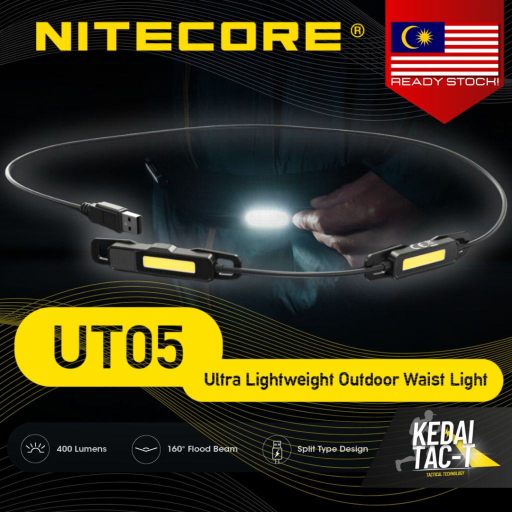 NITECORE UT05 - 400 Lumen Lightweight Waist Belt Safety and Running Light - ORIGINAL - Ready ...