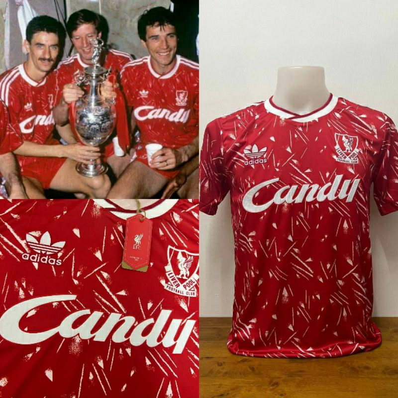 LIVERPOOL LFC CANDY 1989 1990 CLASSIC RETRO FOOTBALL KIT JERSEY JERSI ...