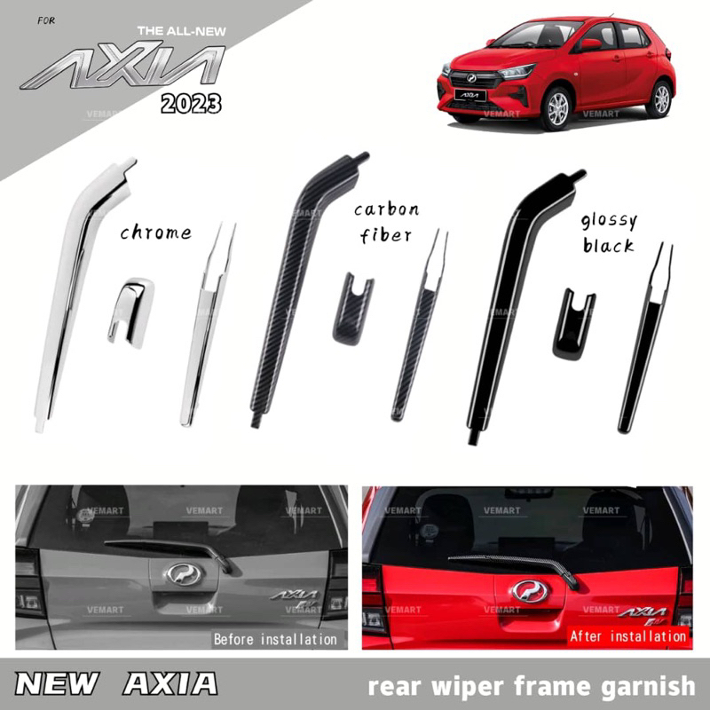 perodua axia 2023 new car rear wiper frame cover garnish accessories ...
