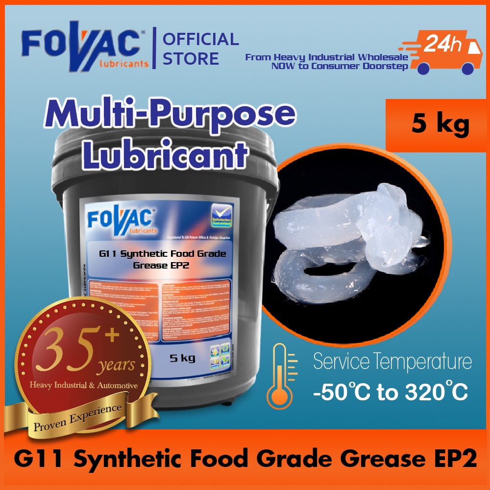FOVAC G11 Synthetic Food Grade Grease EP2 - 5kg | Shopee Malaysia