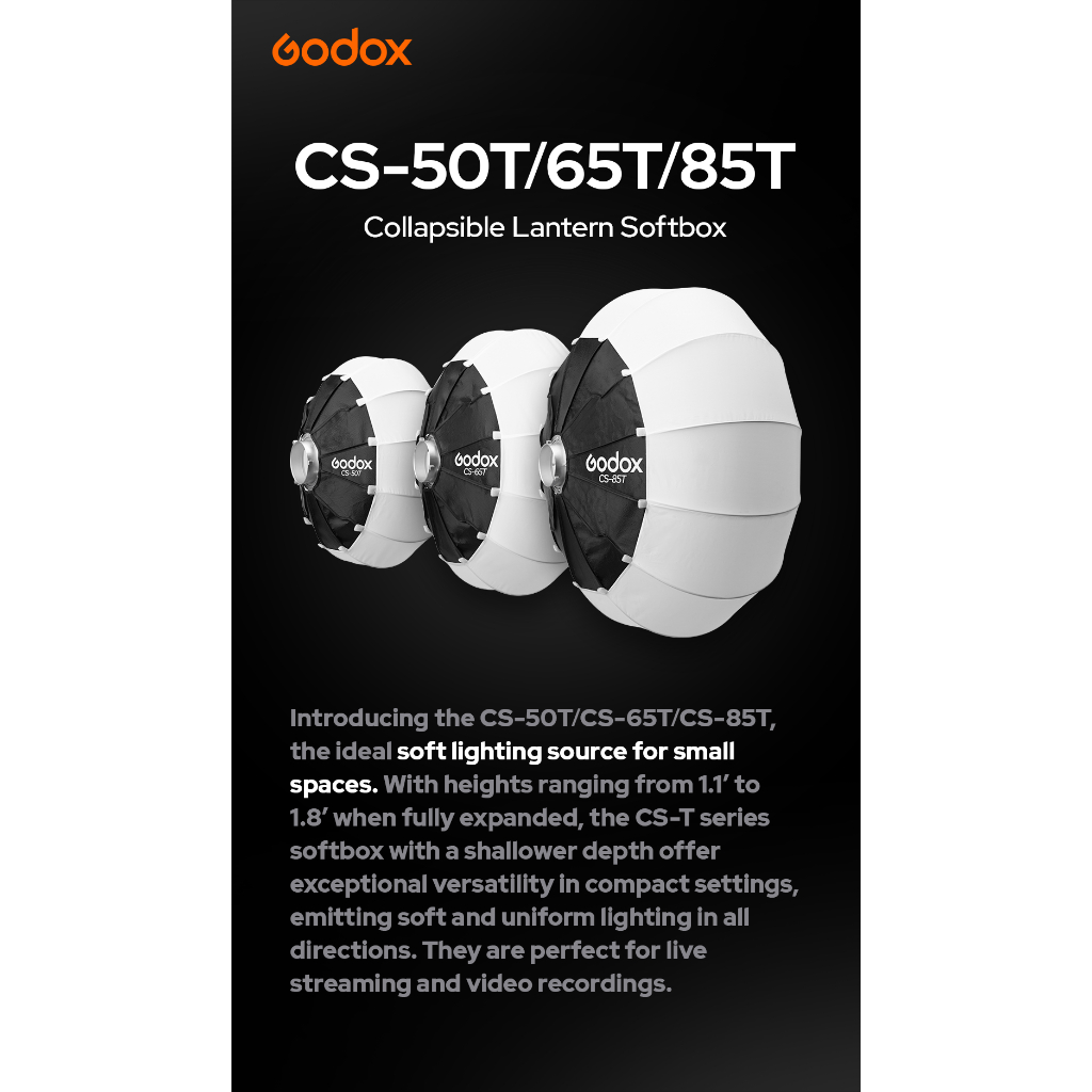 (New Series) Godox CS50T/CS65T/CS85T Lantern Softbox with Bowens Mount ...