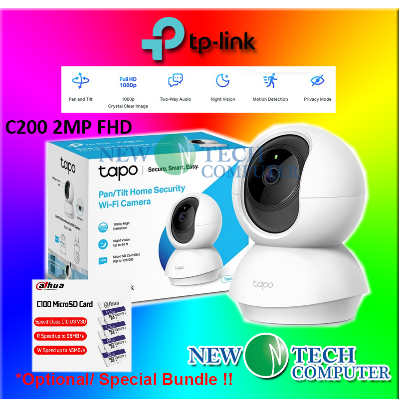 TP-Link Tapo C200 FHD / C210 3MP 2K / C220 4MP 2K Pan Tilt Wireless WiFi CCTV Home Security ...