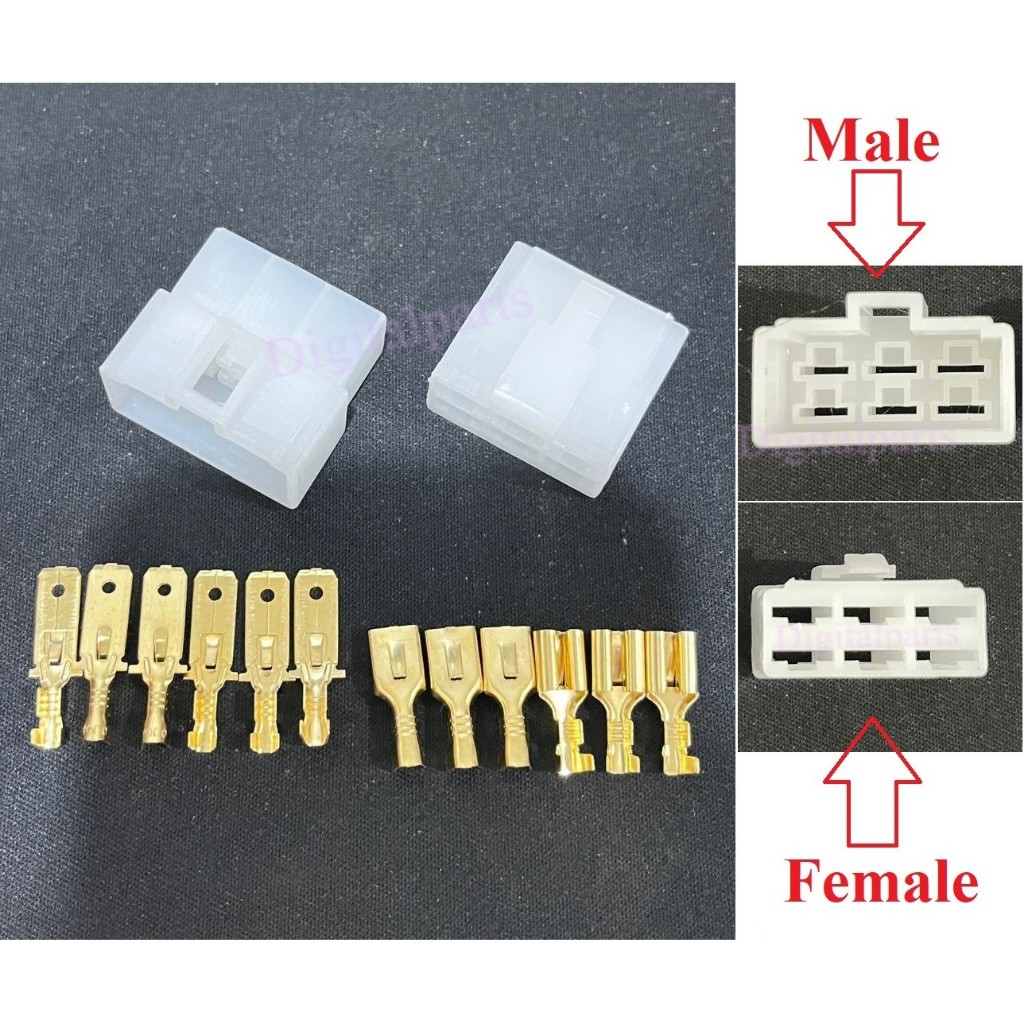 [Ready Stock] 6.3mm Wire Socket Connector General Wire Connector 2 Pin ...