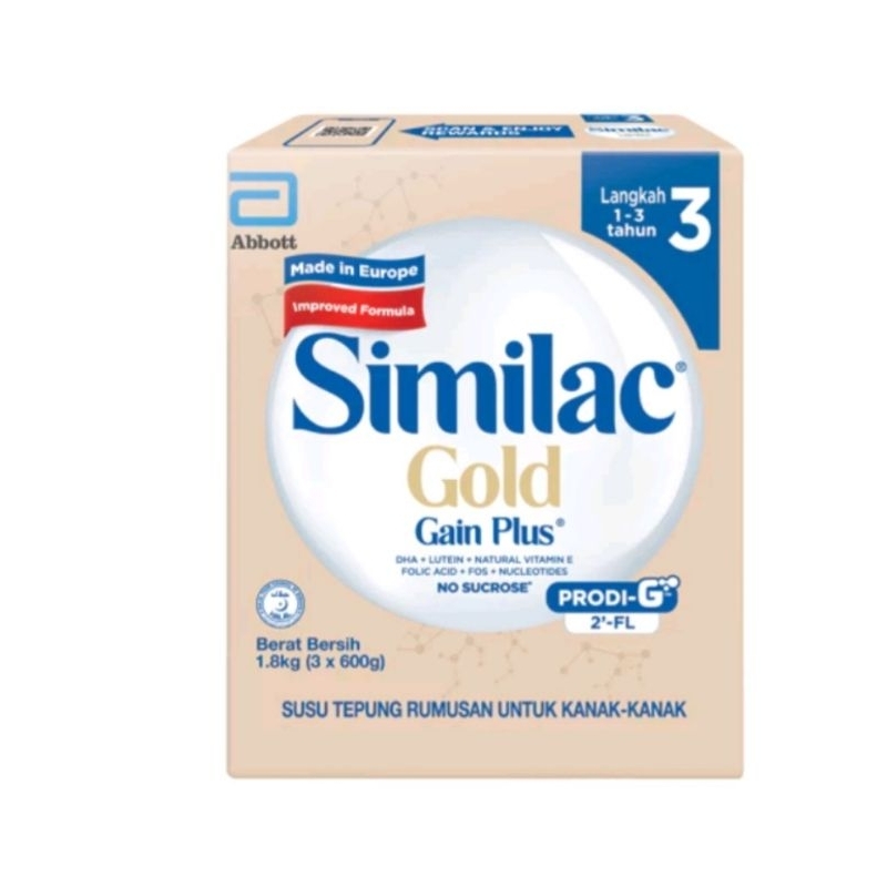 Similac Gold Gain Plus step 3 1.8kg 09/24 | Shopee Malaysia