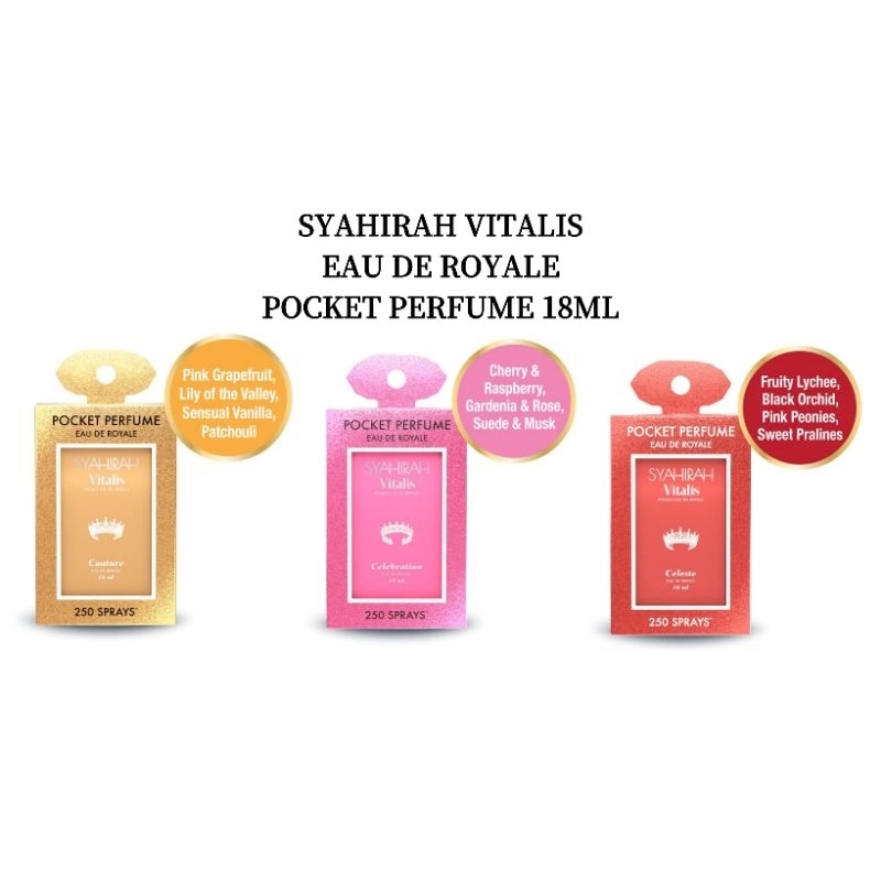 Syahirah Vitalis Pocket Perfume Eau De Royale 18ml | Shopee Malaysia
